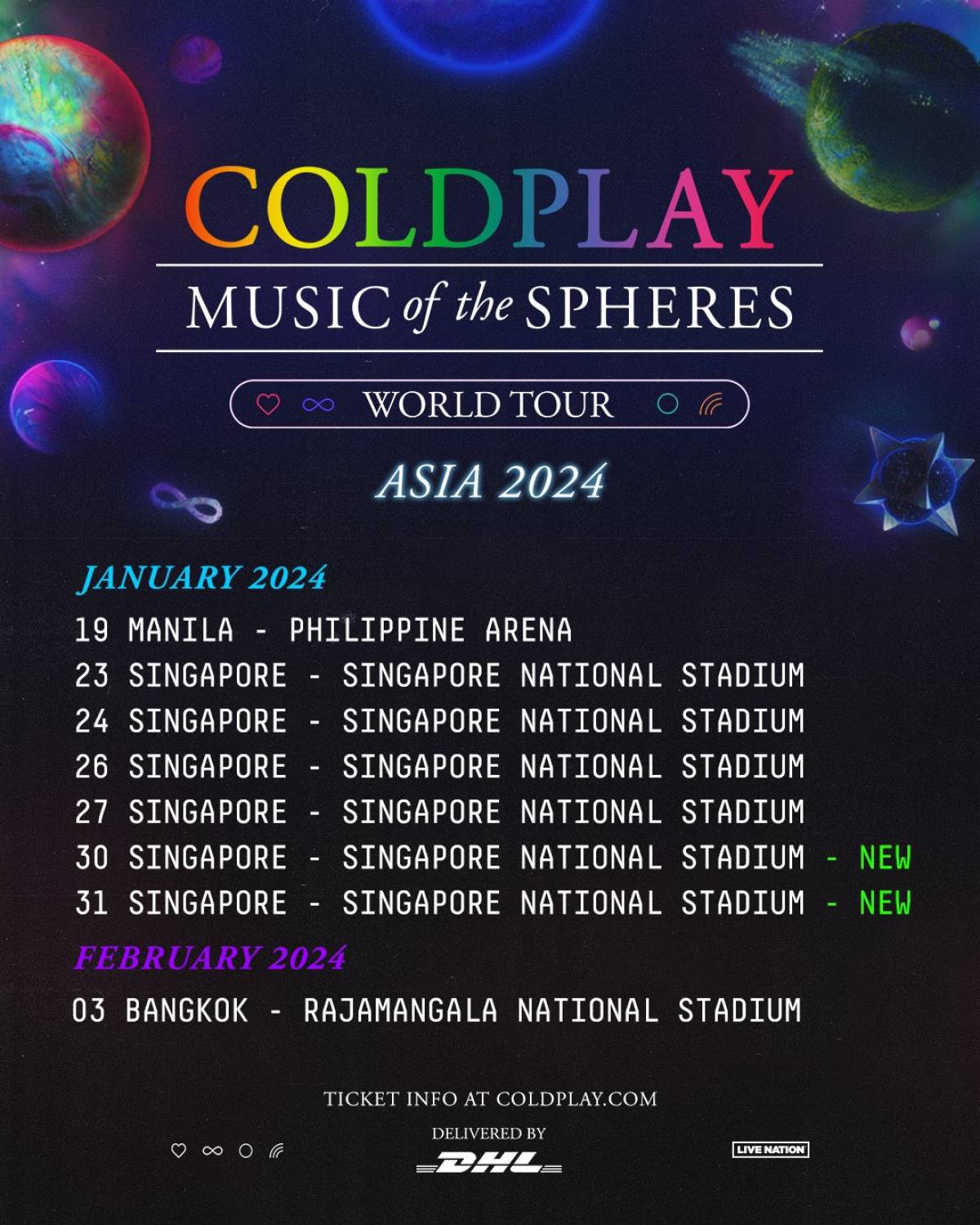 Coldplay Konser 6 Hari Di Singapura Berikut Daftar Harga Tiket Dan